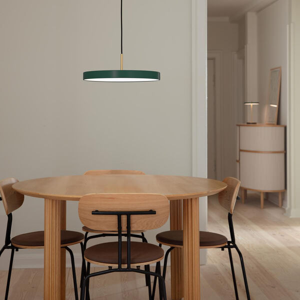 Asteria Plus Pendant, forest green/brass