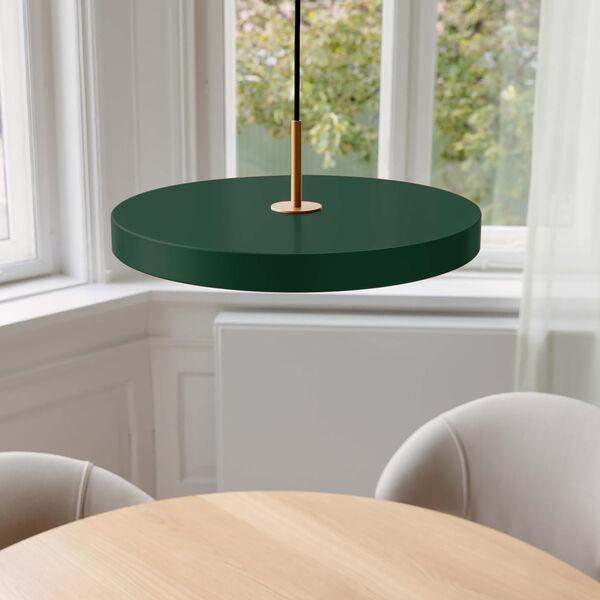 Asteria Plus Pendant, forest green/brass