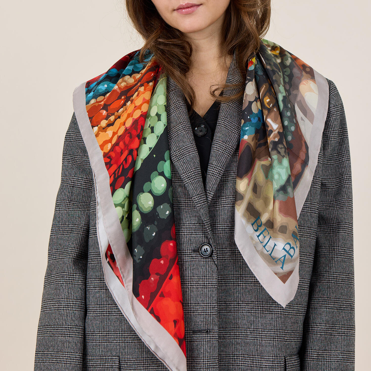 BEADS Scarf, red multi