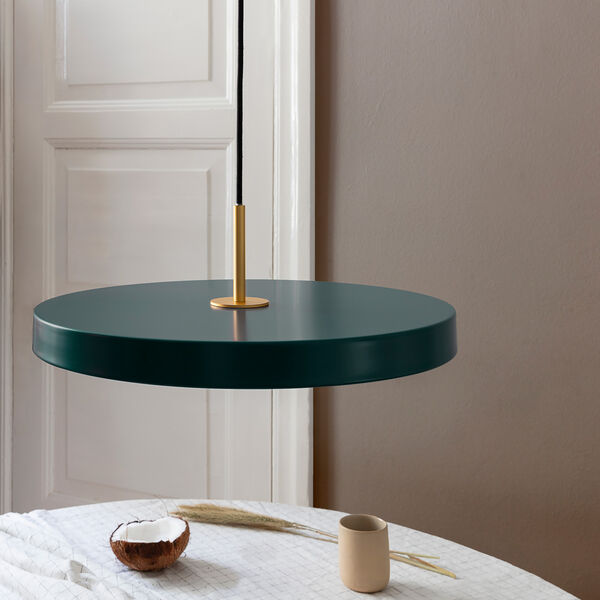 Asteria Plus Pendant, forest green/brass