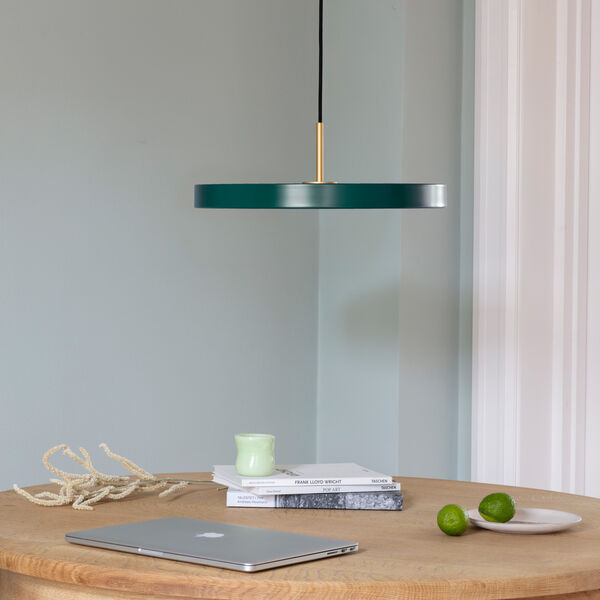 Asteria Plus Pendant, forest green/brass