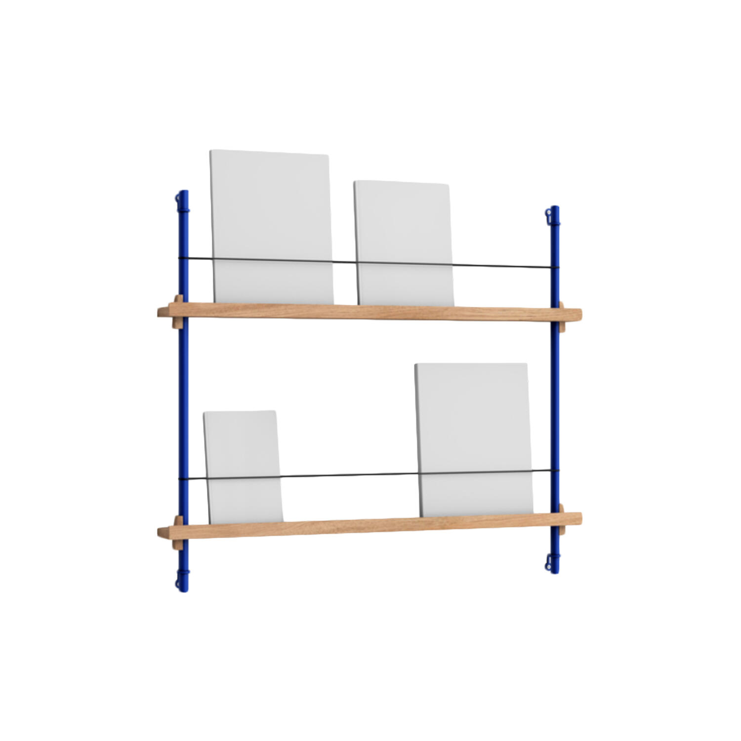 Magazine Shelving Small, oak/deep blue